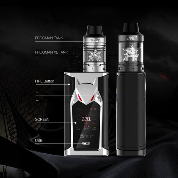 Super Bat Pod Systems Vaptio 220W TC Kit With Frogman Tank Cranberry ...